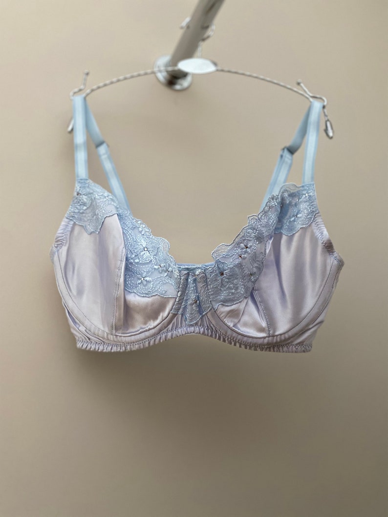 Satin Lingerie Set Sissy Lingerie Sky Blue Bra and Panties Custom ...