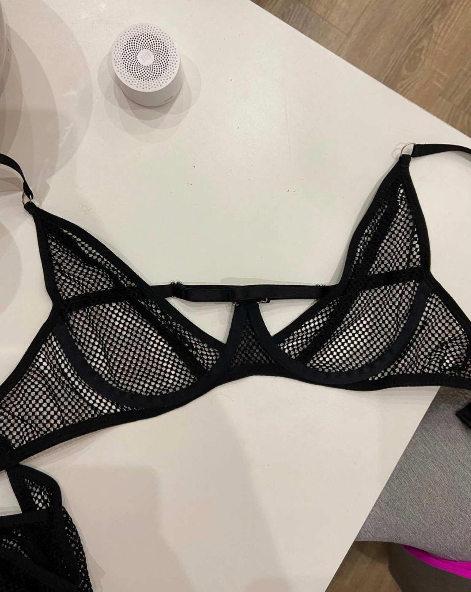 Very Sexy Black Mesh Lingerie Set See Through Lingerie Gift for Wife Transparent Bra and Panties ...