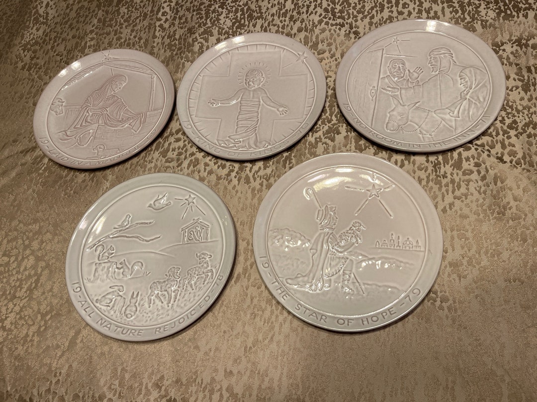 Frankoma Pottery Collectors Wall Christmas Plates Lot 5 1969, 70, 71 ...