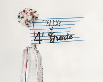 First Day of School Felt Pennant Flag Back to School Sign - Etsy