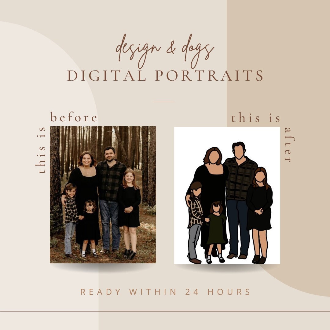 Faceless Portraits Custom Portrait Art Modern Art Digital Drawing ...