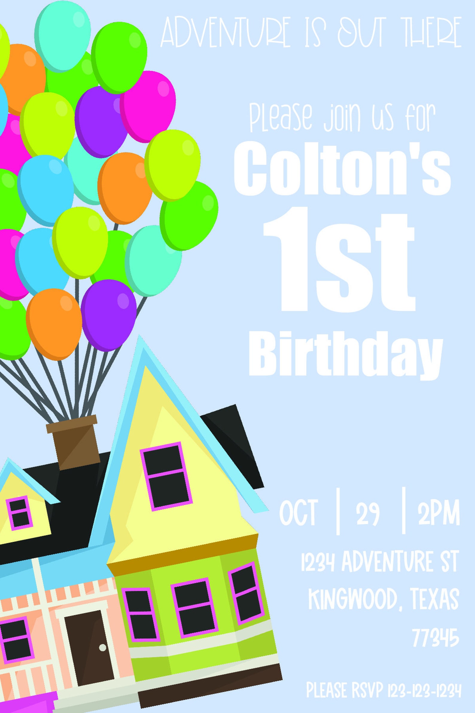 Up Birthday Party Party Invite Disney up Birthday Pixar - Etsy