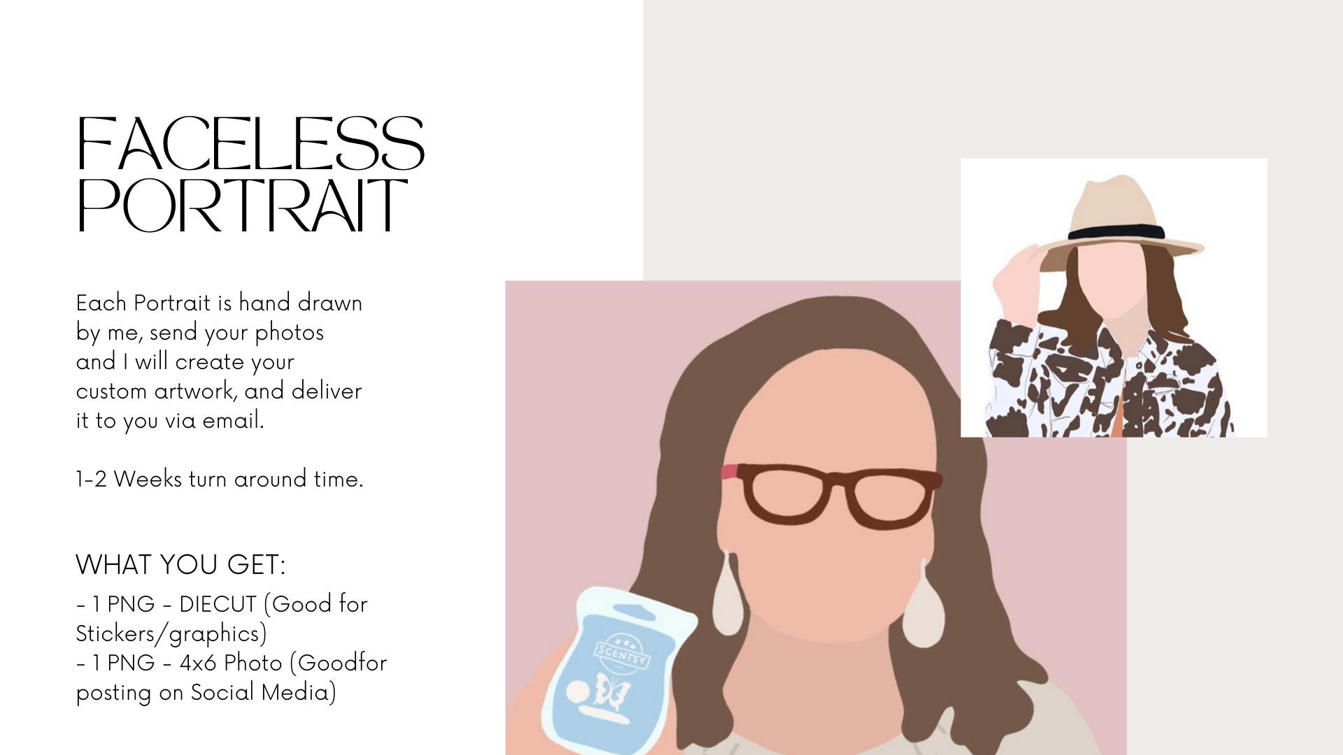 Faceless Portraits Custom Portrait Art Modern Art - Etsy