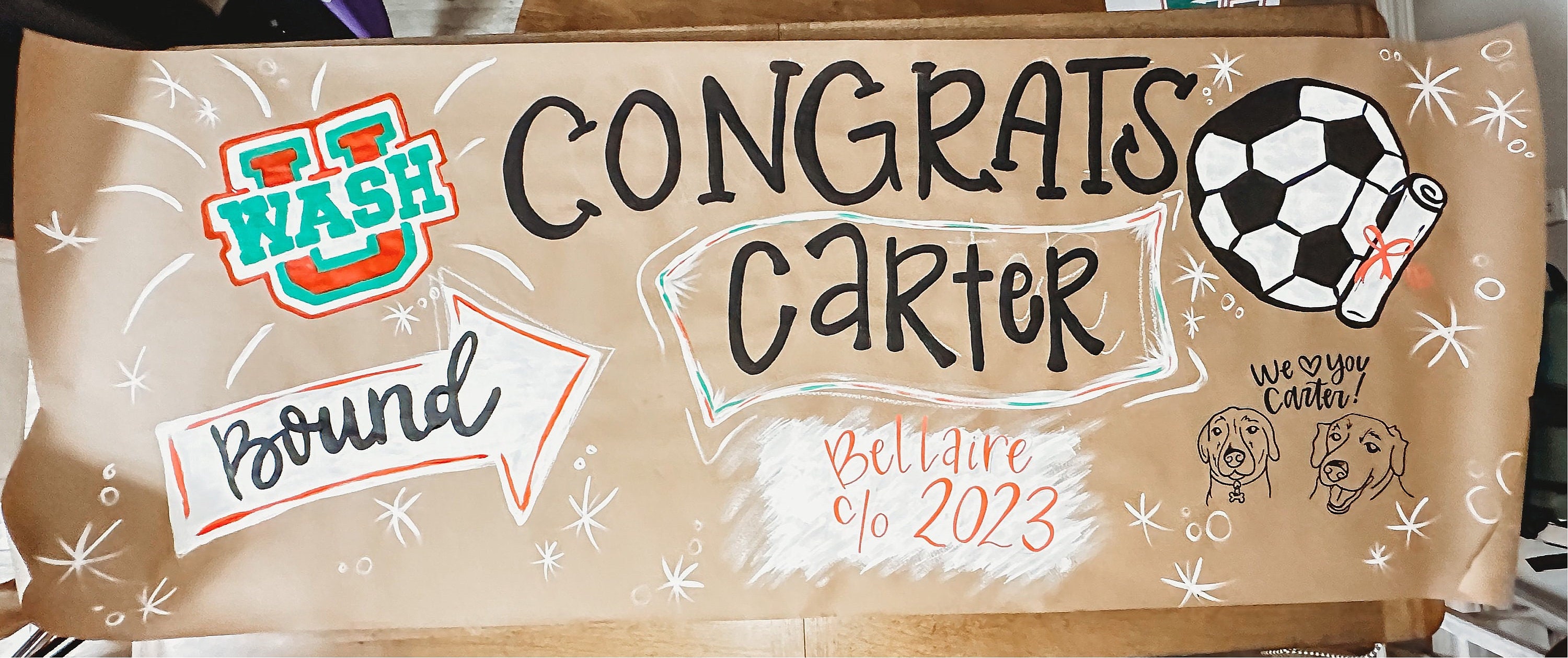 Custom Kraft Paper Banner Birthday Party Banner Kraft Paper Custom ...