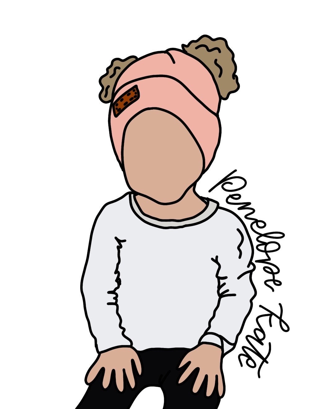 Faceless Portraits With Names Custom Portrait Art Modern Art Digital ...