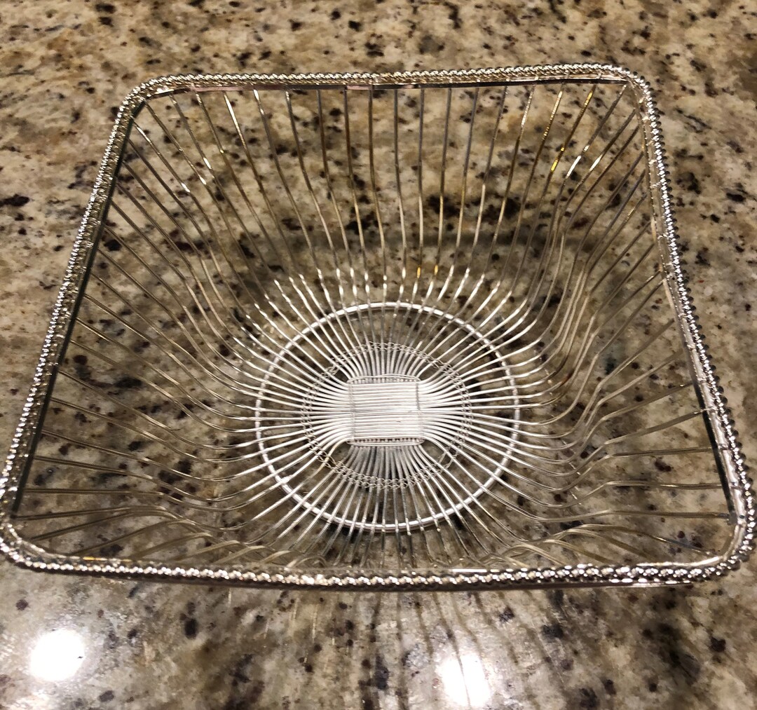 Silverplate Wire Bread Dish - Etsy