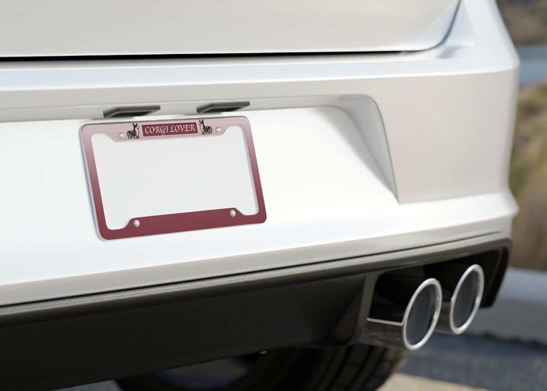 Corgi Lover License Plate Frame, Cute Corgi Gift, Car Accessories ...