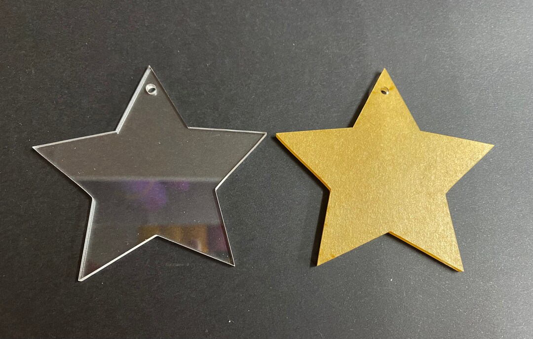 Star 3'' Clear Acrylic Blank Keychain DIY Acrylic Black - Etsy
