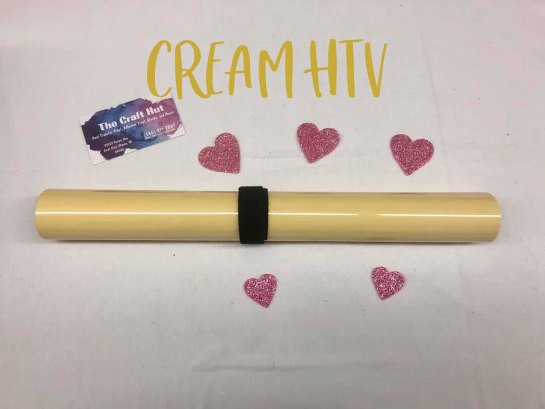 Cream HTV Iron On T-shirt Vinyl Cream Siser HTV heat Transfer Vinyl ...