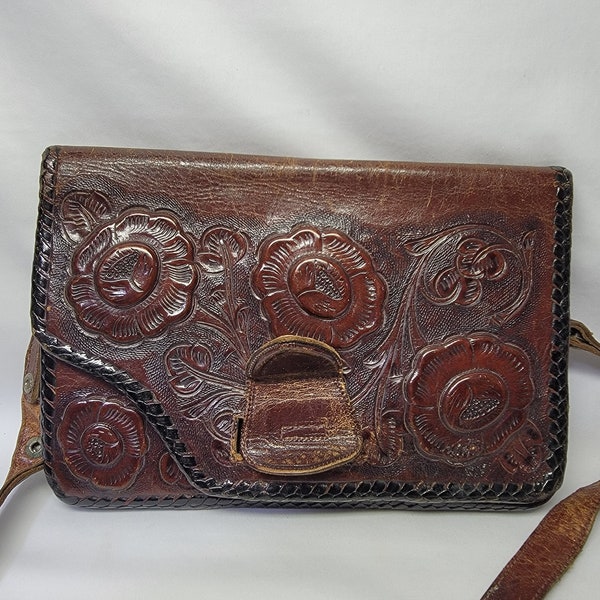 Vintage Tooled Leather Purse - Etsy