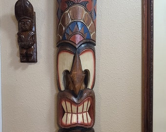 Tiki Totem Toss Tiki Mask With Hidden Ring Toss Game Inside - Etsy