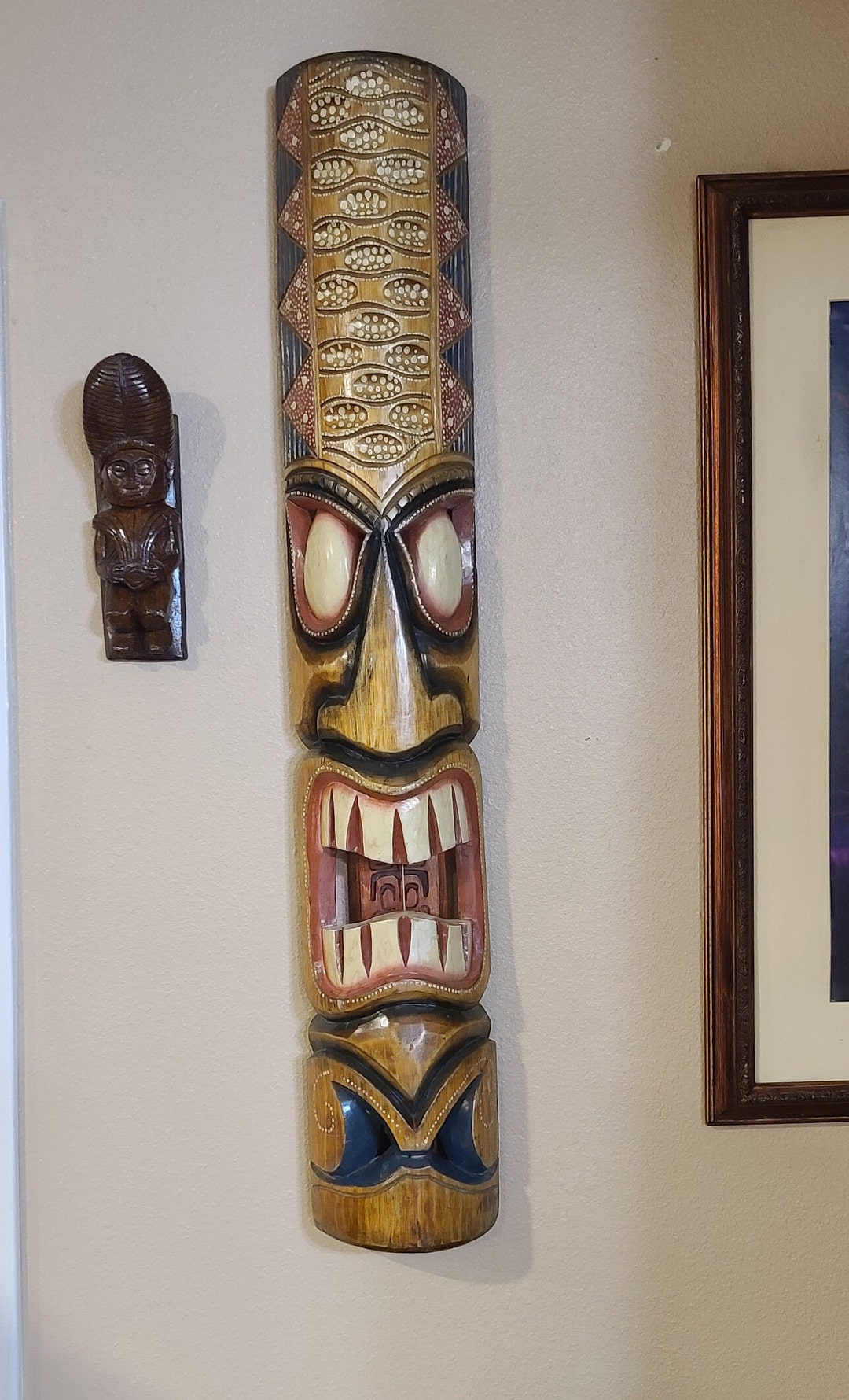 Tiki Totem Toss Tiki Mask With Hidden Ring Toss Game Inside - Etsy