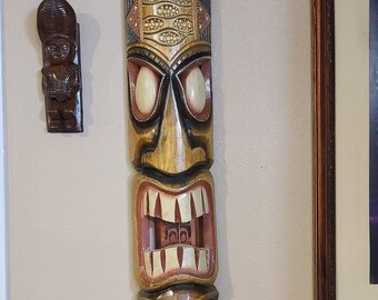 Tiki Totem Toss Tiki Mask W/ Hidden Game Inside - Etsy