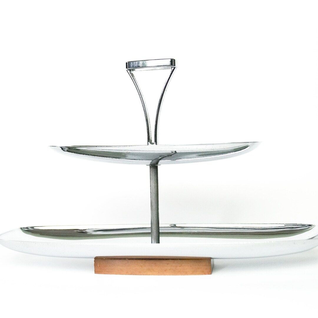 Vintage MCM 2 Tiered Rectangular Server MCM Serving Tray - Etsy