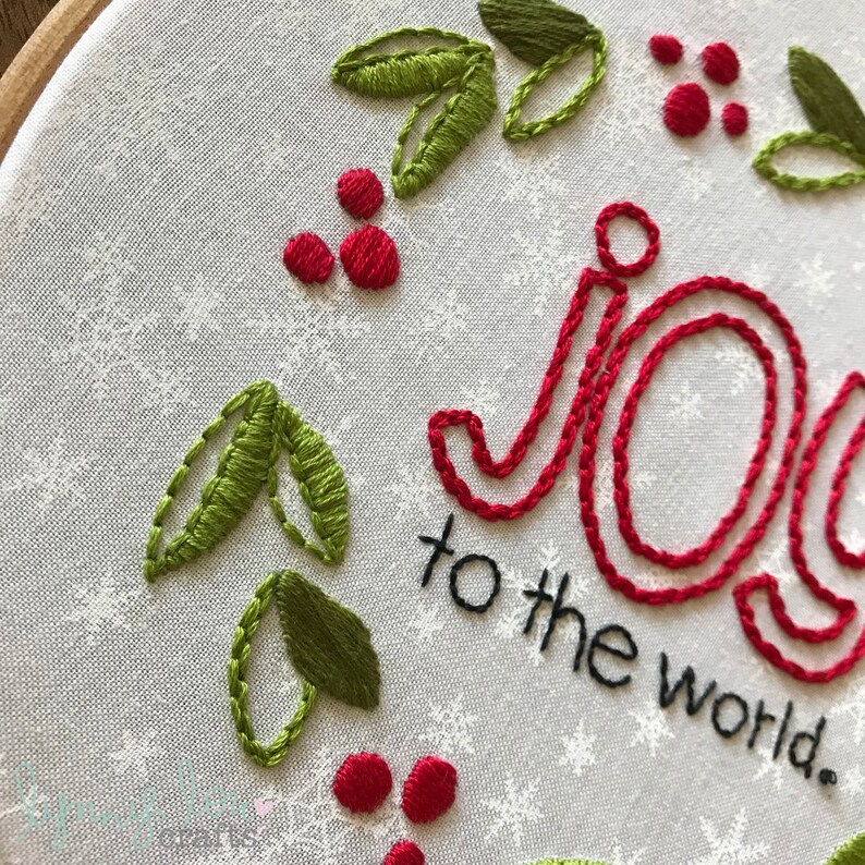 Downloadable PDF Embroidery Pattern Joy to the World - Etsy