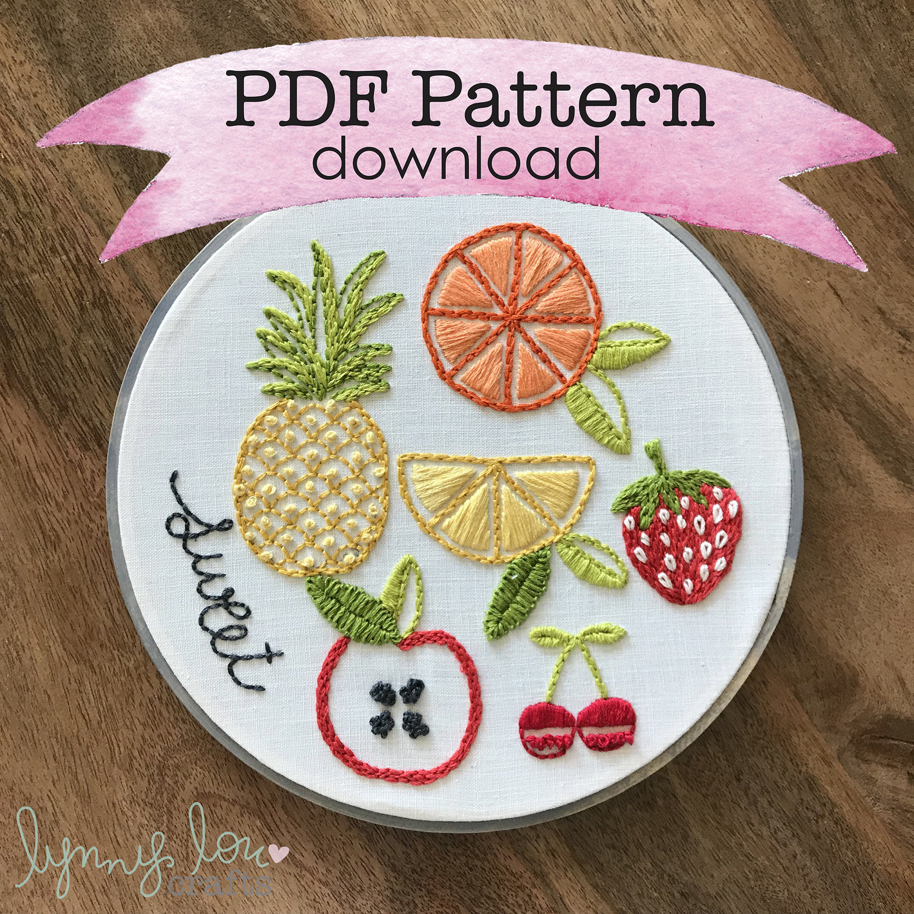 Downloadable PDF Embroidery Pattern Fruit Basket Embroidery - Etsy
