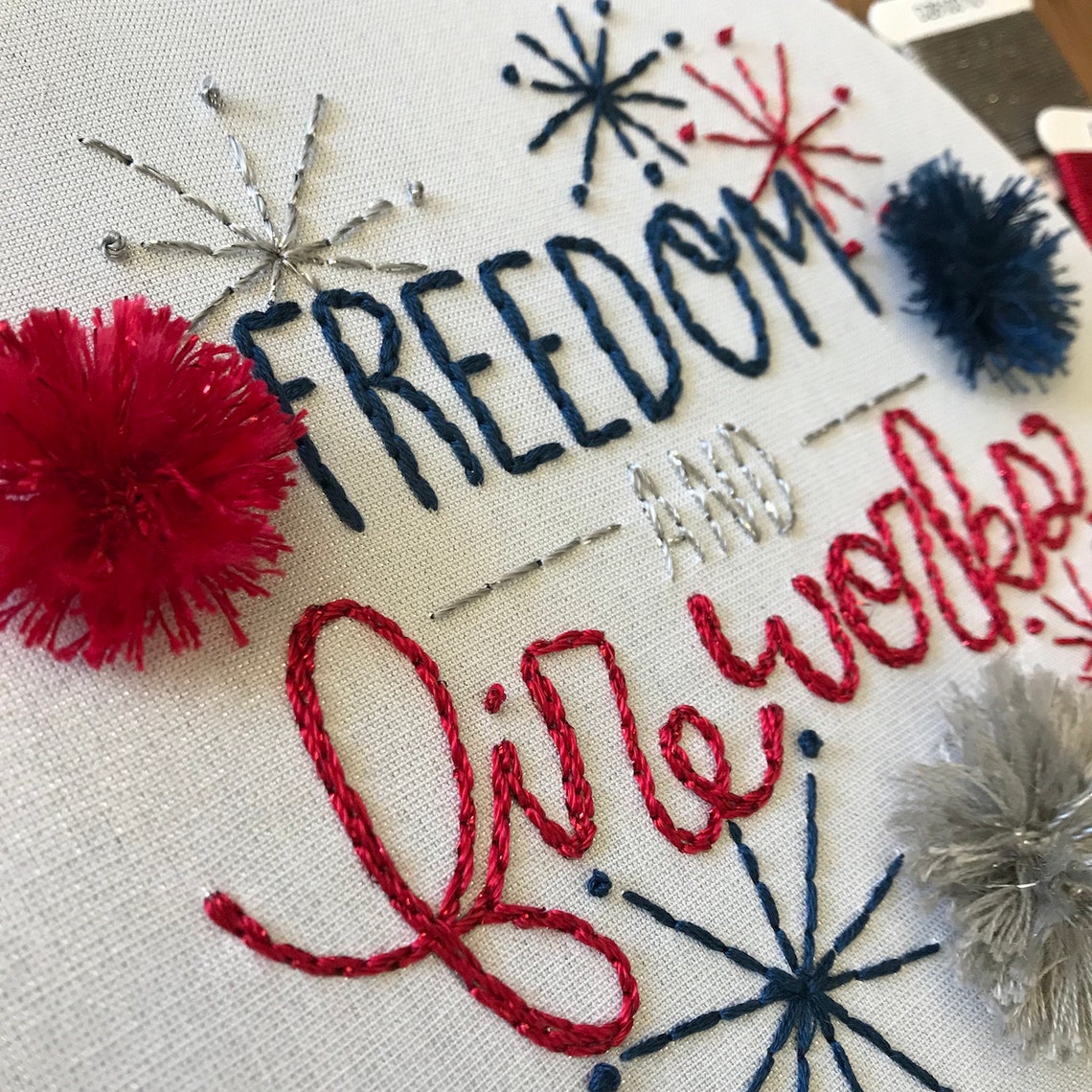 Embroidery PDF Pattern 4th of July Fireworks Embroidery - Etsy