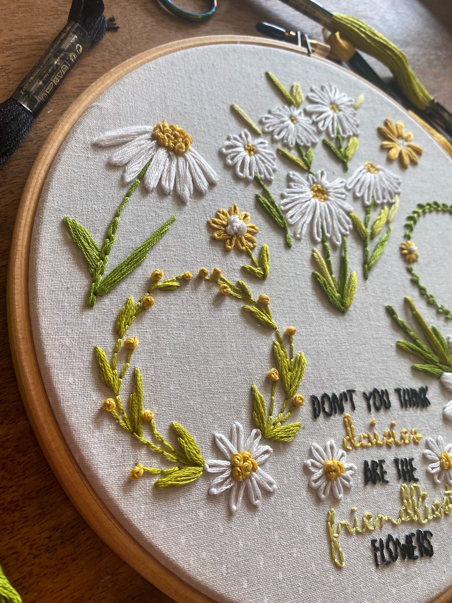 Embroidery PDF Pattern Daisy Sampler Embroidery Design Hoop - Etsy
