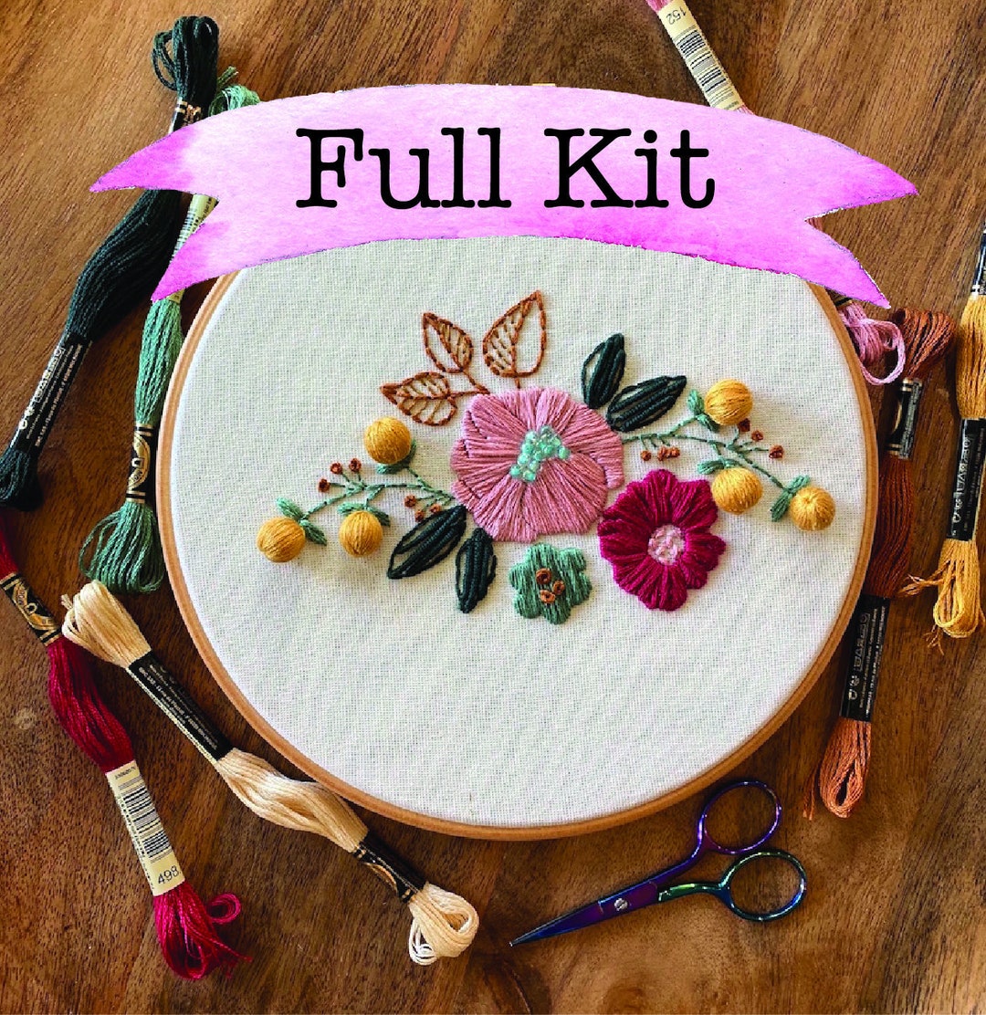 Embroidery Kit Love Florals Embroidery Embroidery Design - Etsy