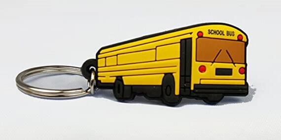 School Bus PVC Keyring - Etsy