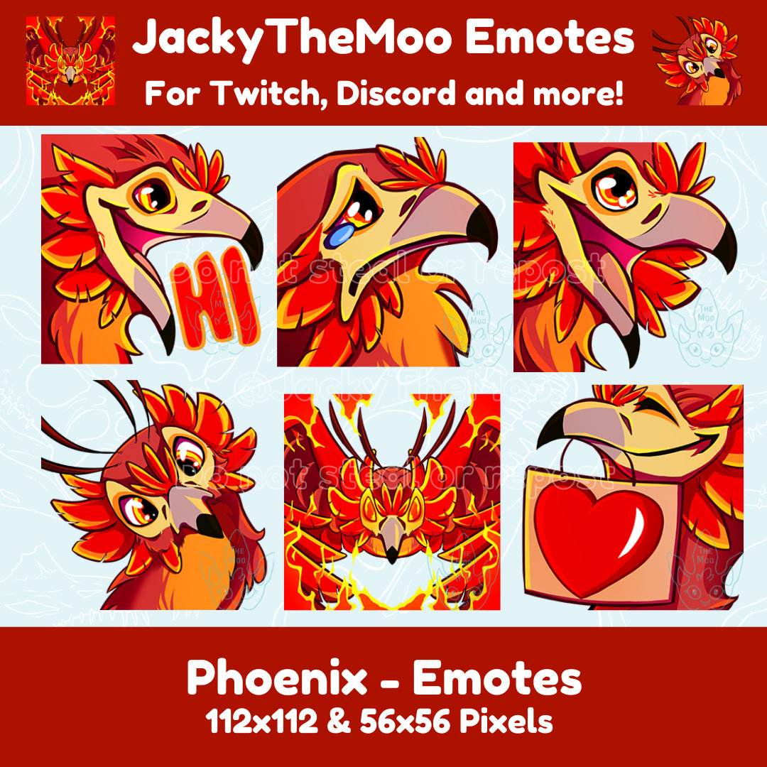 6 Fire Phoenix Emotes Stream, Chat, Discord, Emotes, Badges, Twitch ...