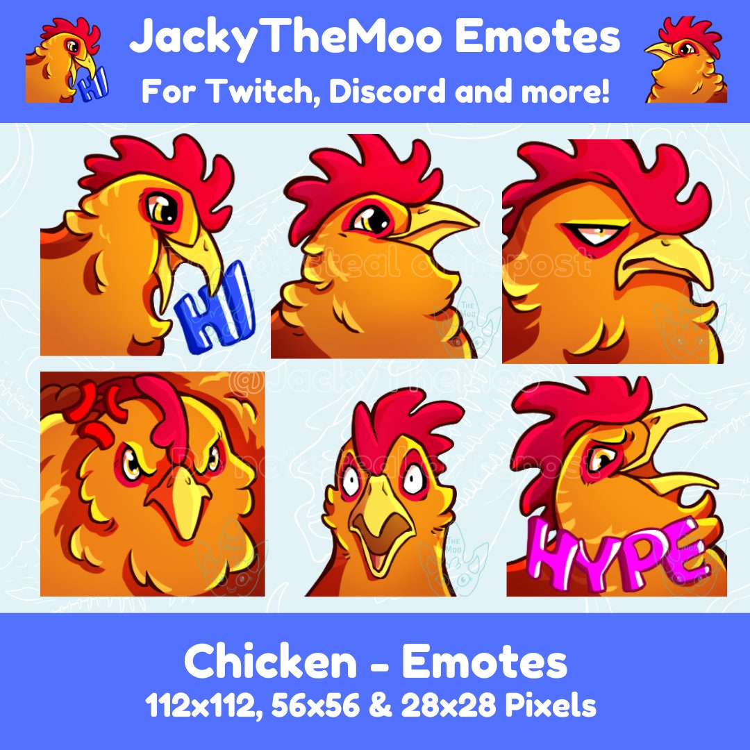 6 Chicken Emotes - Stream, Chat, Discord, Emotes, Badges, Twitch ...