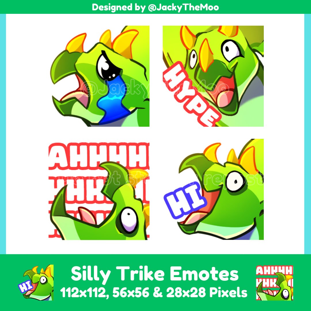 Silly Trike Dinosaur Emotes - Stream, Chat, Discord, Emotes, Badges ...