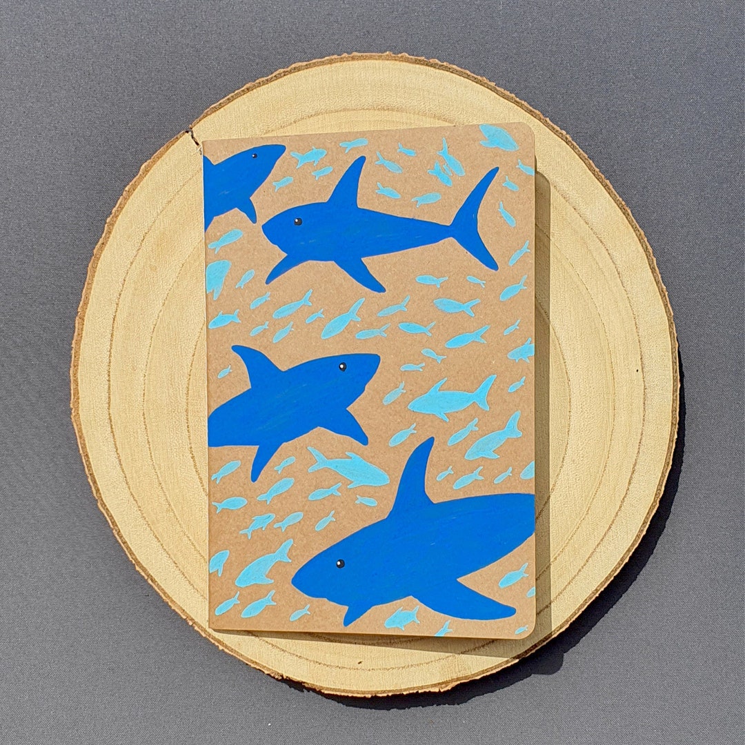 A5 Journal Notebook Bullet Journal - Shark Painting With Posca Pens ...