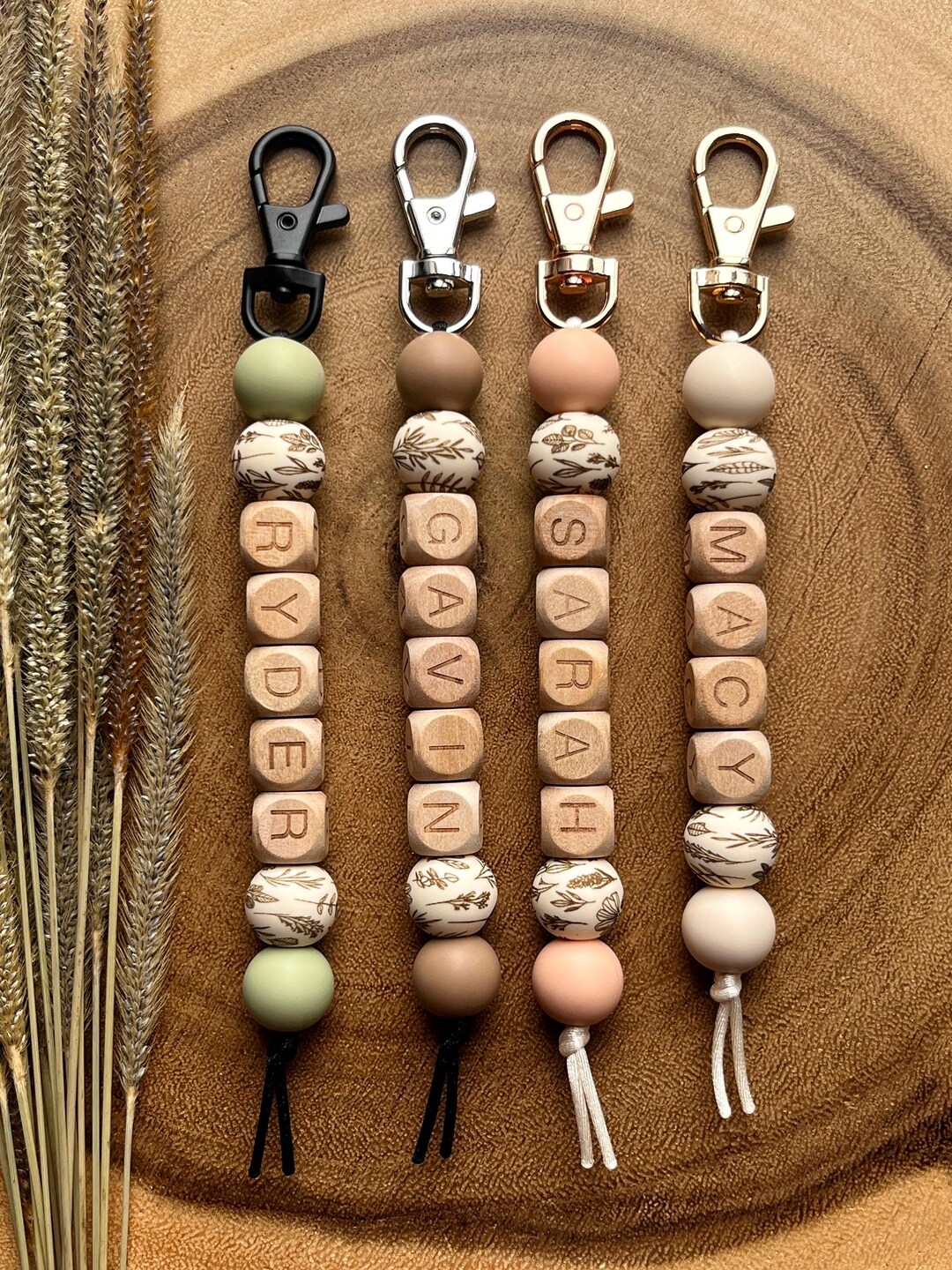 Wooden Name Keychains, School Backpack Keychain, Kids Keychain ...