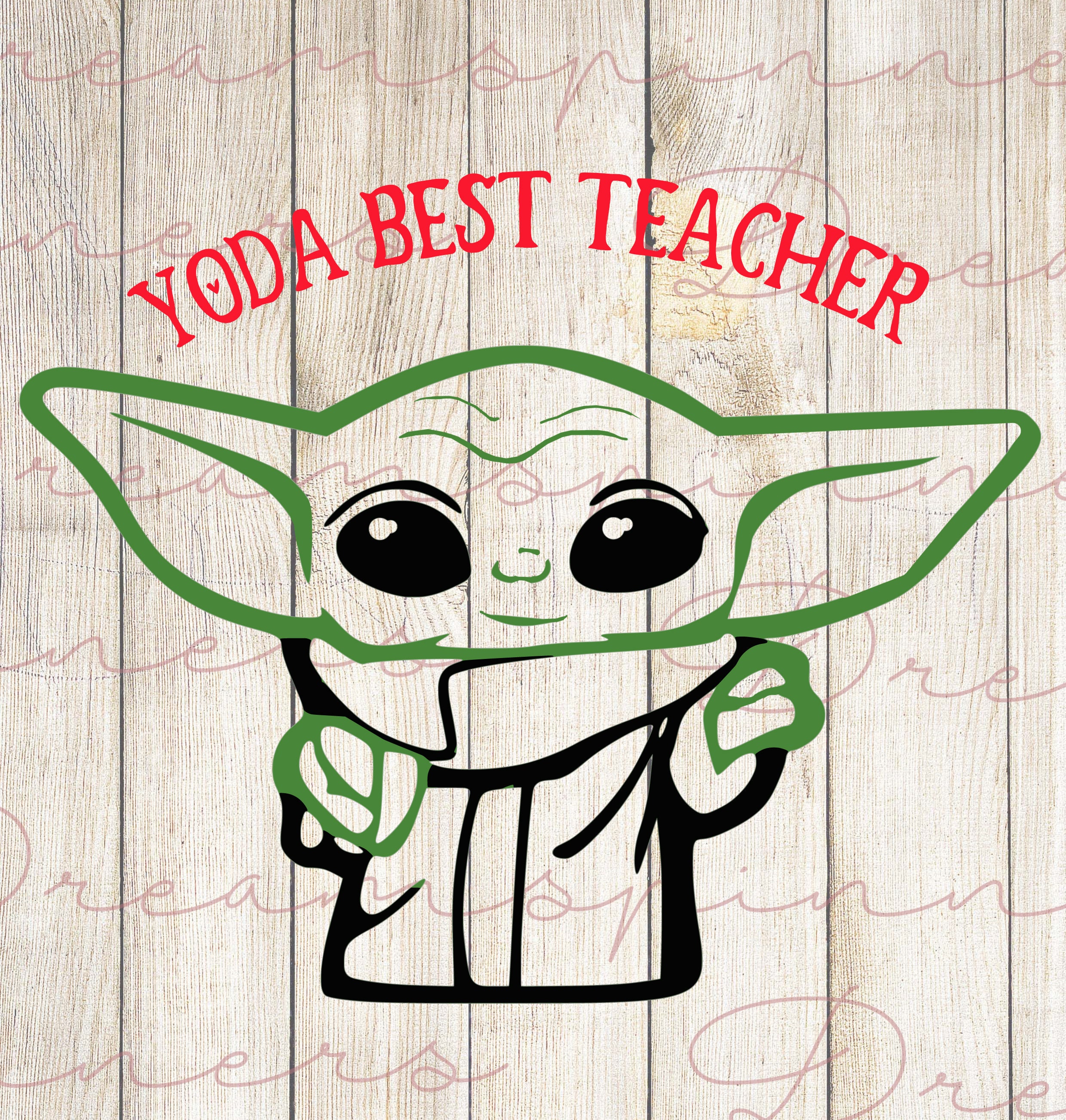 Valentine yoda Best Teacher PNG & SVG Cricut/die - Etsy