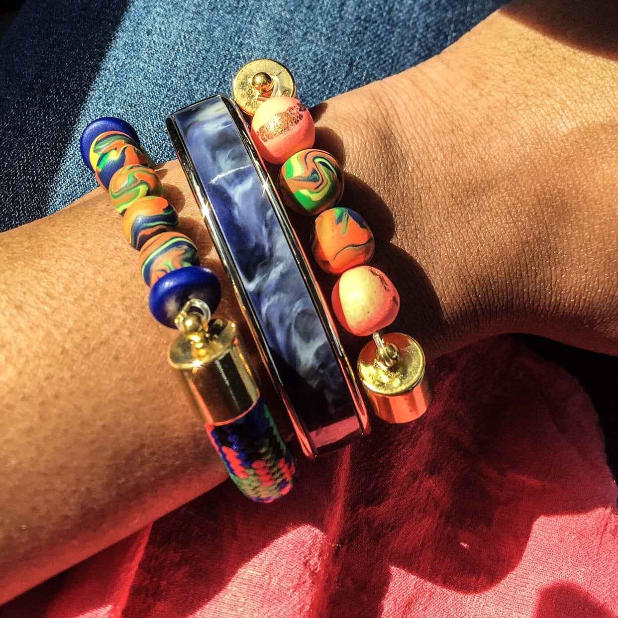 Polymer Clay Bracelet Colorful Rope and Bead Bracelet Rope - Etsy