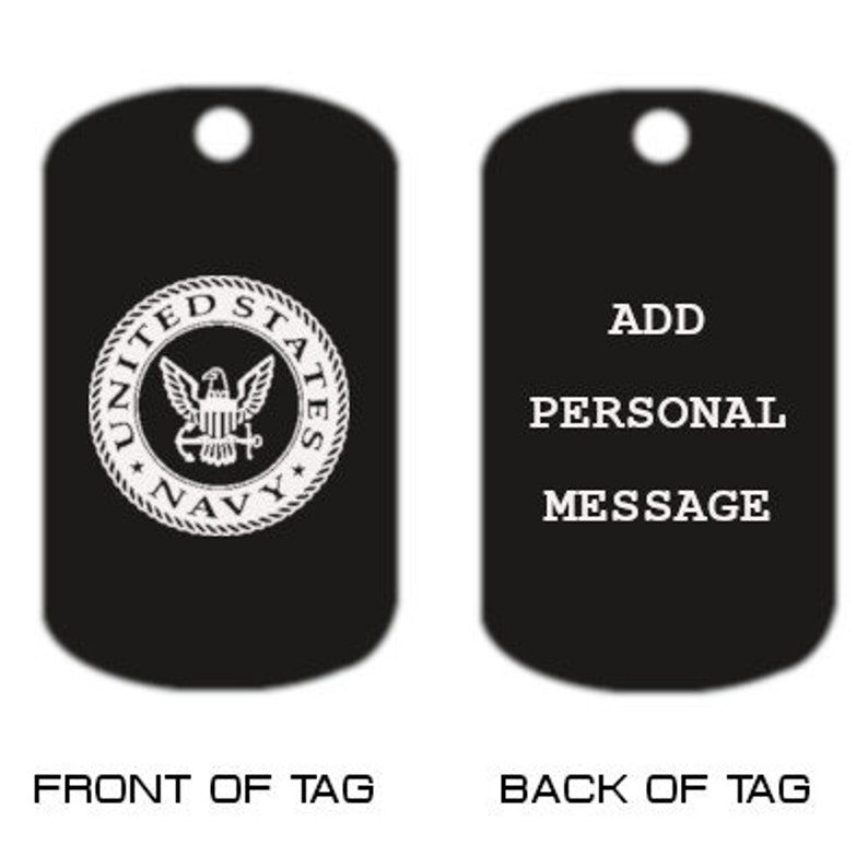 Navy Dog Tag Necklace Custom Engraved Military Dog Tag - Etsy