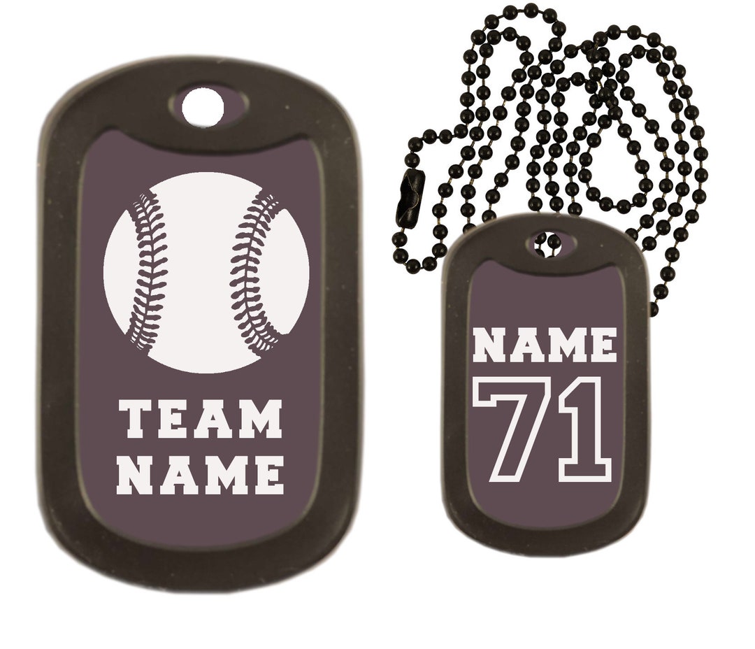 Baseball Team Dog Tag Necklace - Custom Engraved Dog Tag Necklace ...