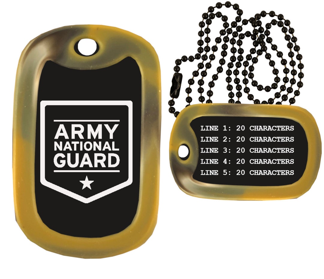 US National Guard Dog Tag Necklace - Custom Engraved Military Style Dog ...