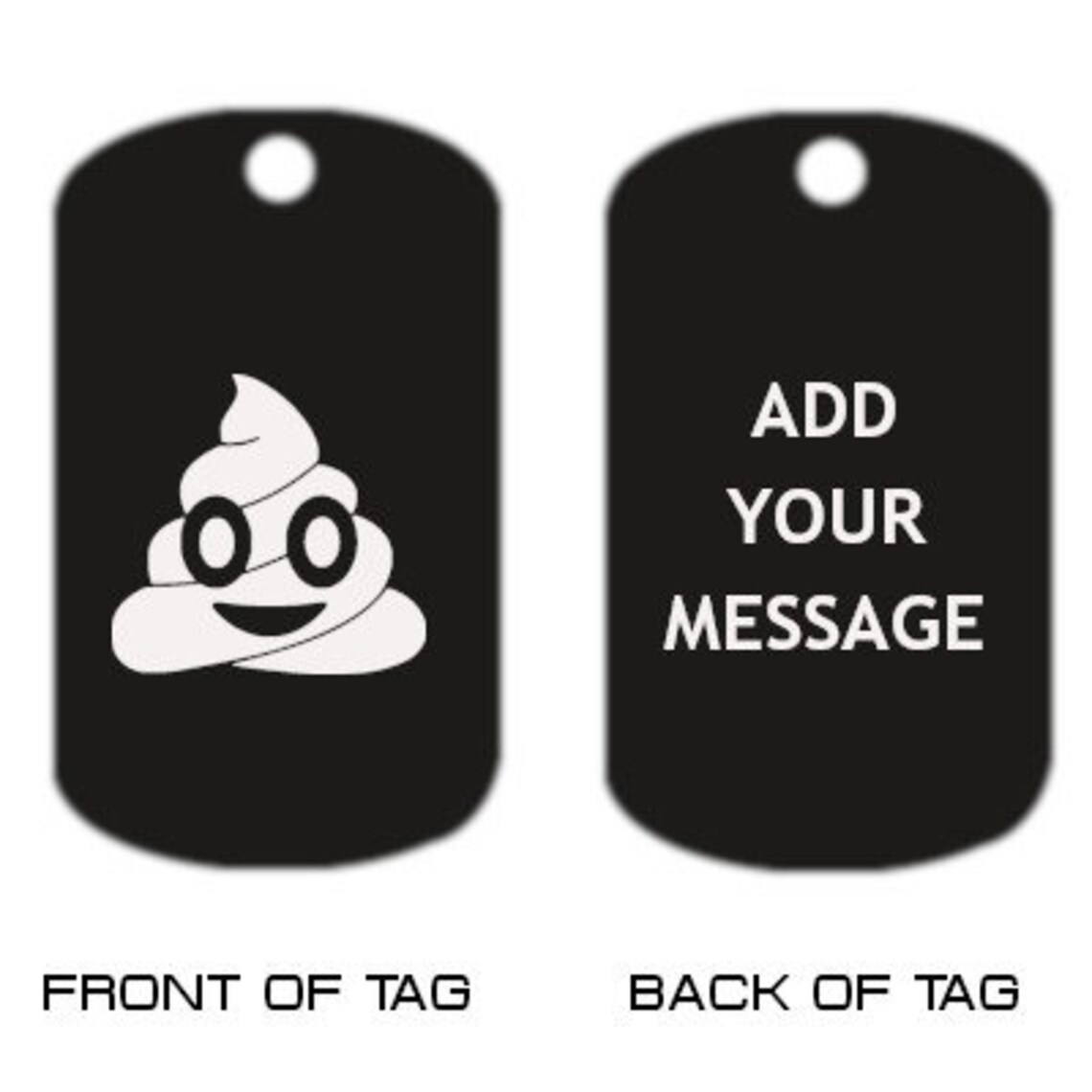 Poop Emoji Dog Tag Necklace Customize the Dog Tag Silencer | Etsy