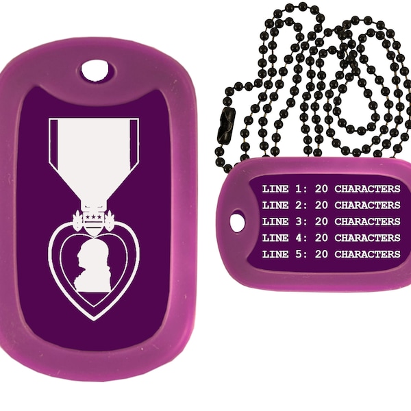 Military Purple Heart Necklace - Etsy