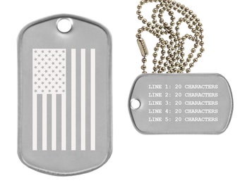 POW MIA Dog Tag Necklace - Custom Engraved Military Dog Tag Necklace ...