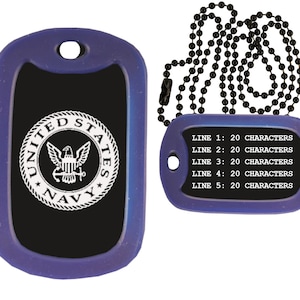 US Navy Dog Tag Necklace - Custom Engraved Military Style Dog Tag ...