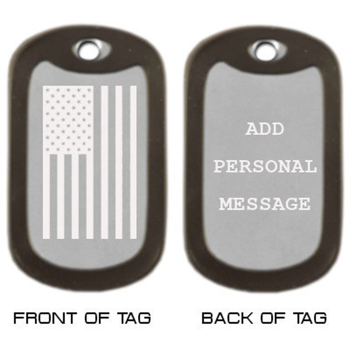American Flag Dog Tag Necklace Custom Engraved Military Dog - Etsy