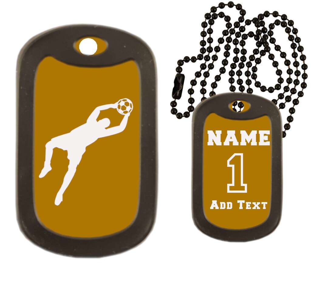 Soccer Goalie Dog Tag Necklace - Custom Engraved Dog Tag Necklace ...