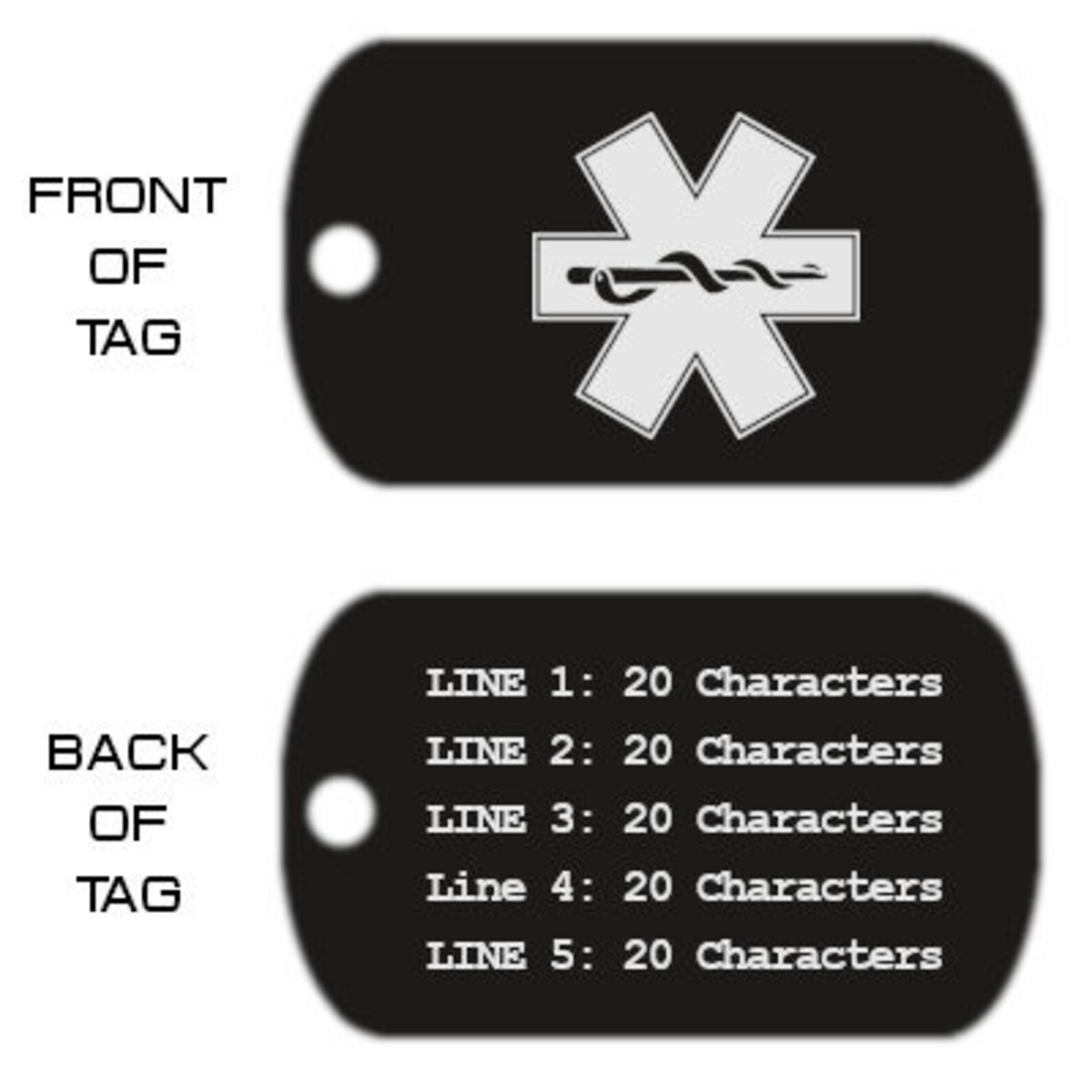 EMS EMT First Responder Dog Tag Necklace Custom Engraved | Etsy