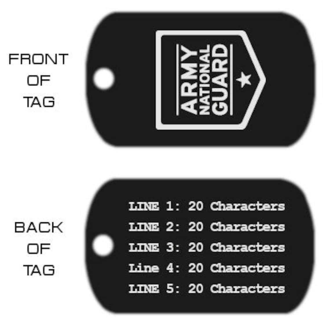 US National Guard Dog Tag Necklace Custom Engraved Military - Etsy