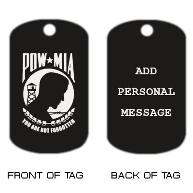 POW MIA Dog Tag Necklace Custom Engraved Military Dog Tag | Etsy