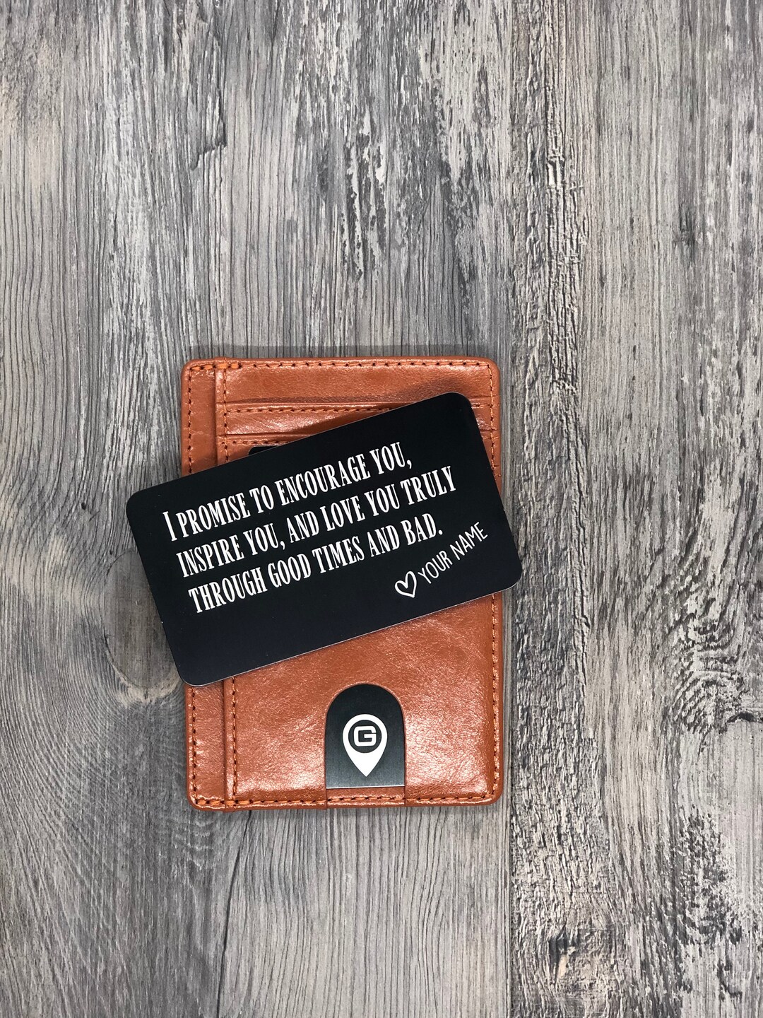 Personalized Metal Wallet Card With Text, Photo, Own Handwritten ...