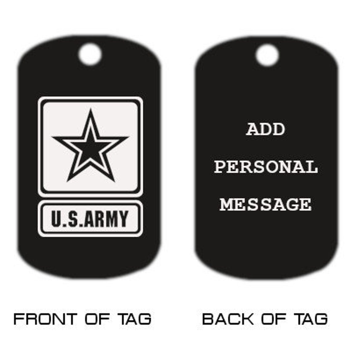 Army Dog Tag Necklace Custom Engraved Military Dog Tag - Etsy