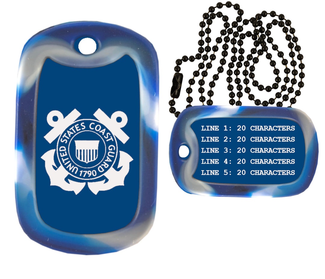 Coast Guard Dog Tag Necklace - Custom Engraved Military Style Dog Tag ...