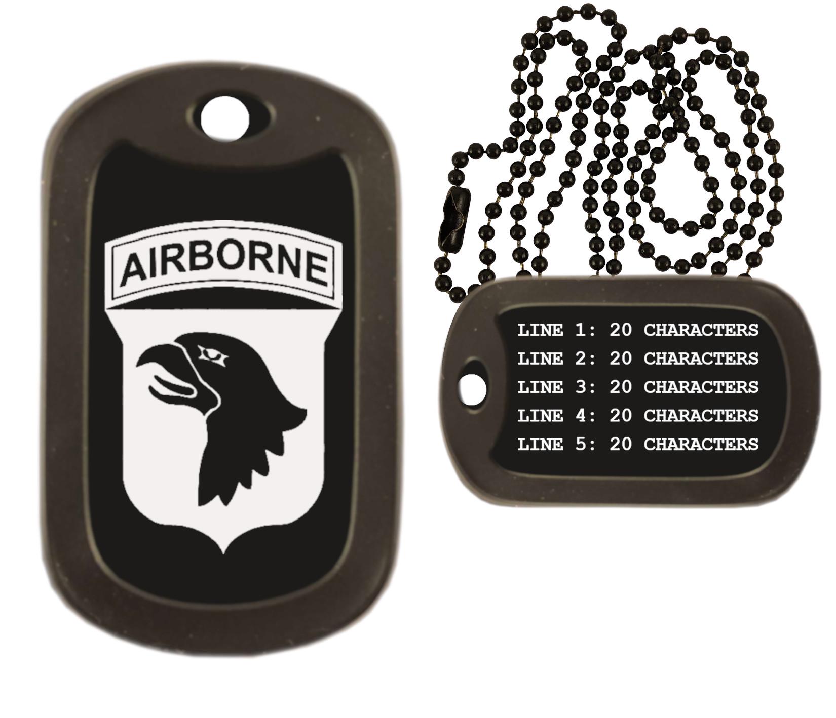 101st Airborne Dog Tag Necklace - Custom Engraved Military Style Dog ...