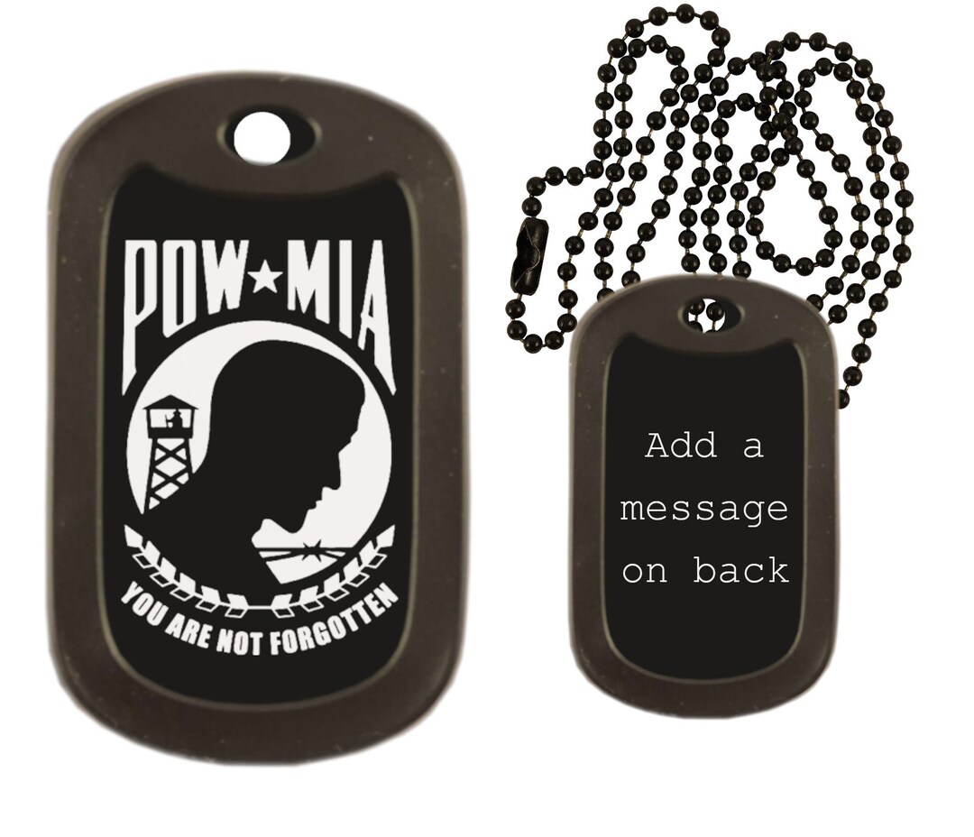 POW MIA Dog Tag Necklace - Custom Engraved Military Dog Tag Necklace ...