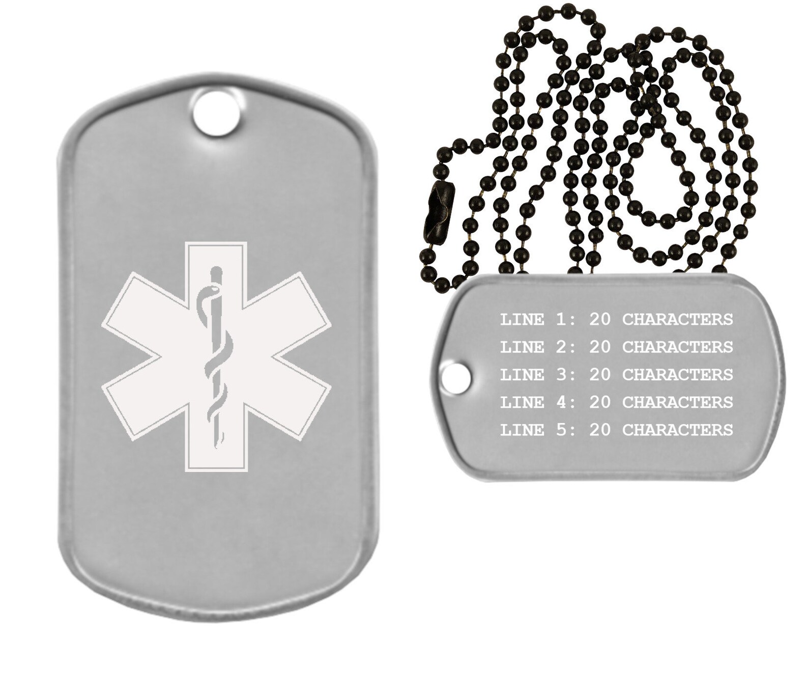 EMS EMT First Responder Dog Tag Necklace Custom Engraved - Etsy