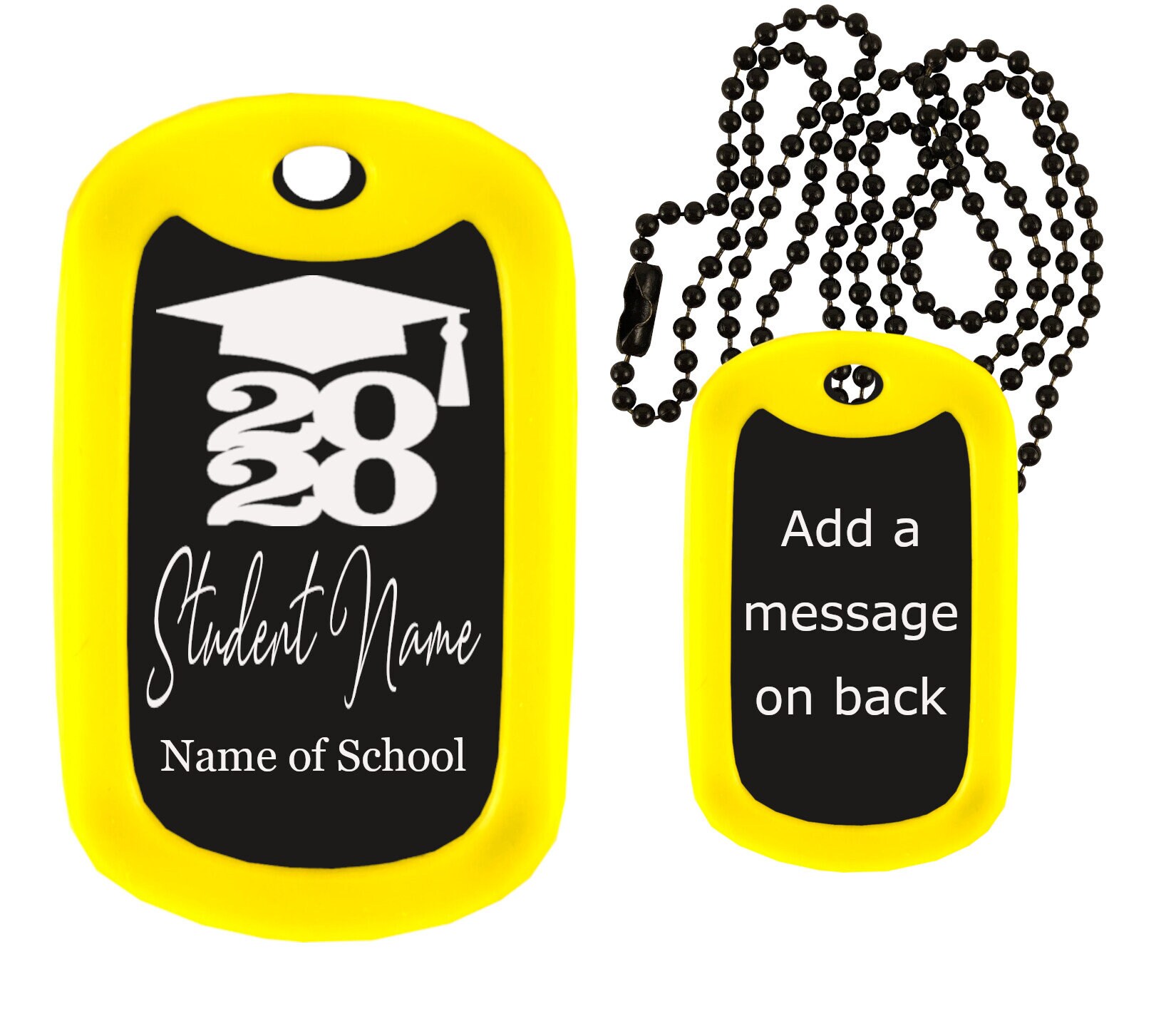 Class of 2020 Dog Tag Necklace Custom Engraved Graduation | Etsy